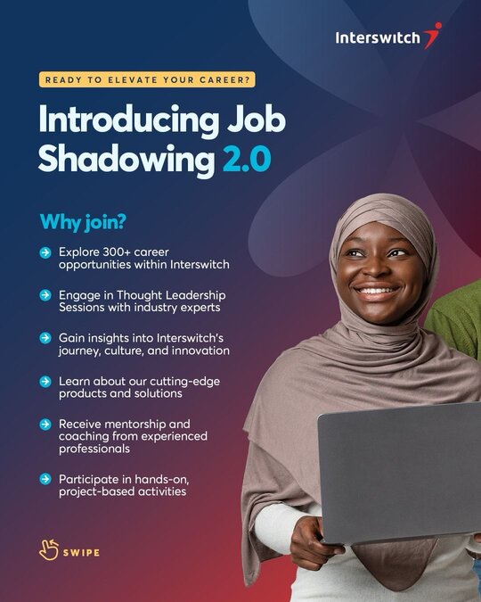 Interswitch job shaowing program Opportunities For Africans